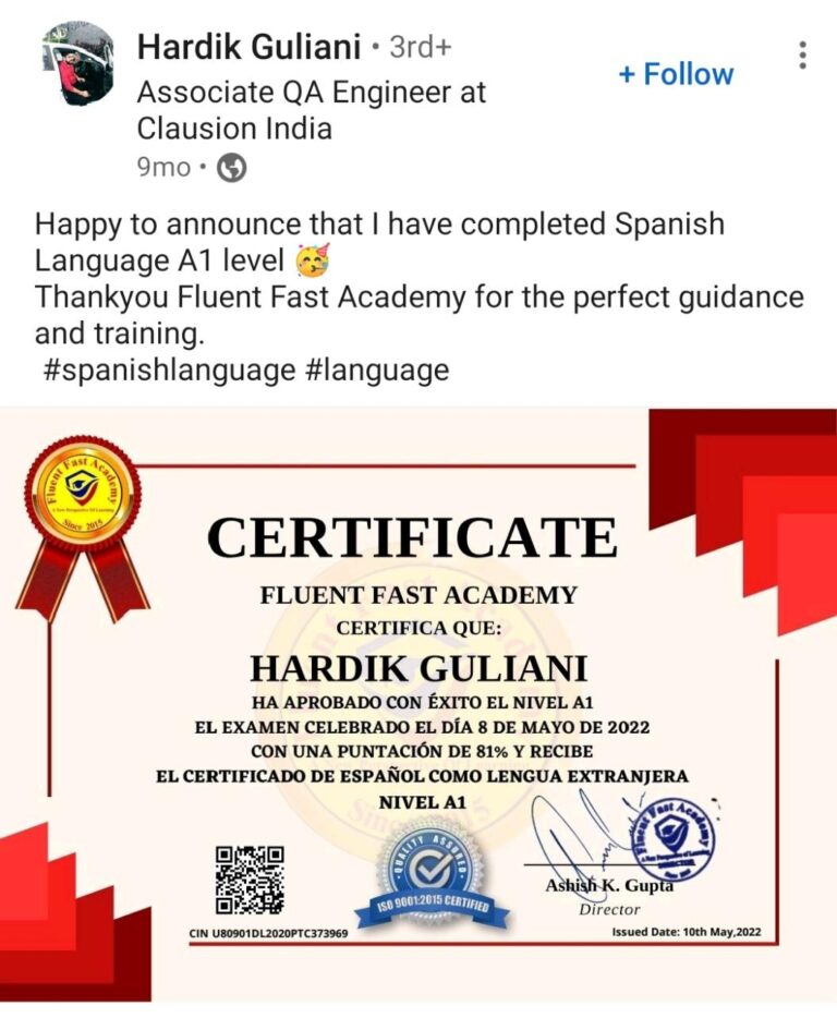 Best Spanish Institute in Delhi for Language Course in Embassy and CP