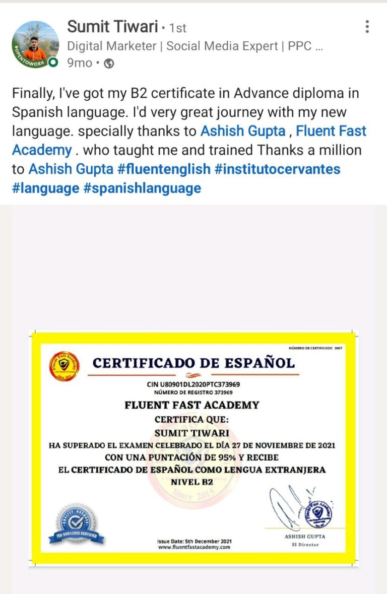 Best Spanish Institute in Delhi for Language Course in Embassy and CP